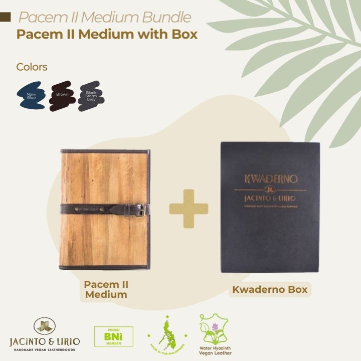 Jacinto & Lirio Personalized Pacem II Medium (Refillable Journal + Inserts) with Gift Box Bundle ...