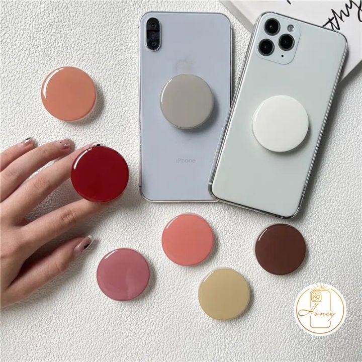 Solid Candy Color Round Mobile Phone Grips Universal Folding Mobile ...