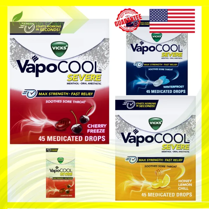 Vicks VapoCool Medicated Sore Throat Cherry Drops/Lozenges | Lazada PH