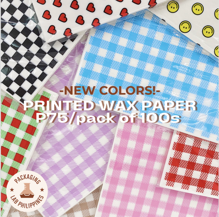 [100pcs] NEW DESIGNS Printed Wax Paper Checkered Wax Paper Christmas ...