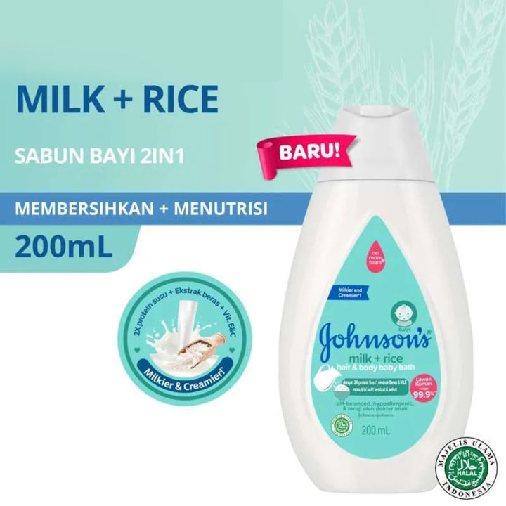 Johnsons Hair & Body Baby Bath Milk Rice - Sabun Bayi - Lotion Bayi ...