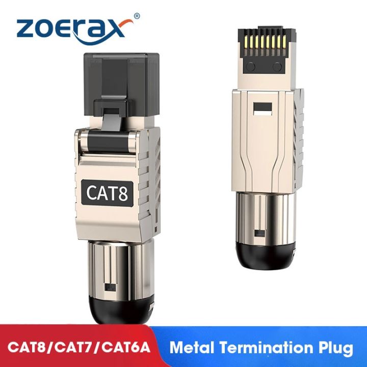 ZoeRax RJ45 Cat8 Cat7 Cat6A Connectors RJ45 Metal Tool Free Easy ...