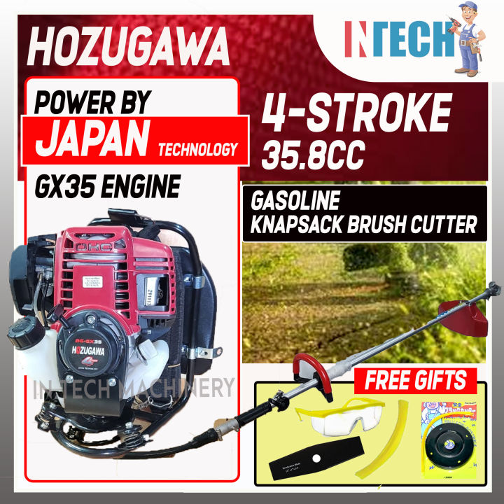 HOZUGAWA GX35 4 Stroke Gasoline Engine Knapsack Brush Cutter 1kw 35.8cc (Japan Technology) | Lazada