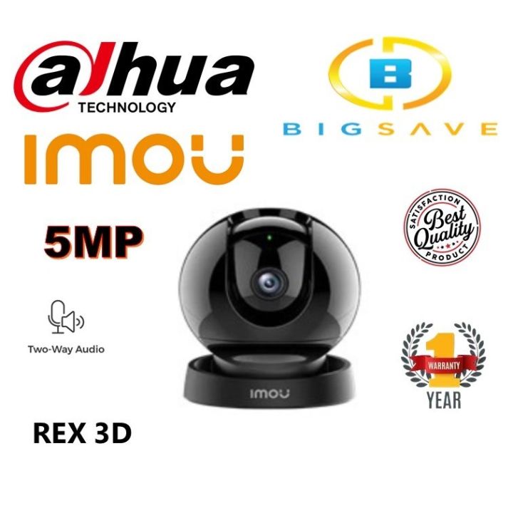 DAHUA IMOU 5MP REX 3D H.265 WI-FI PAN & TILT CAMERA | Lazada