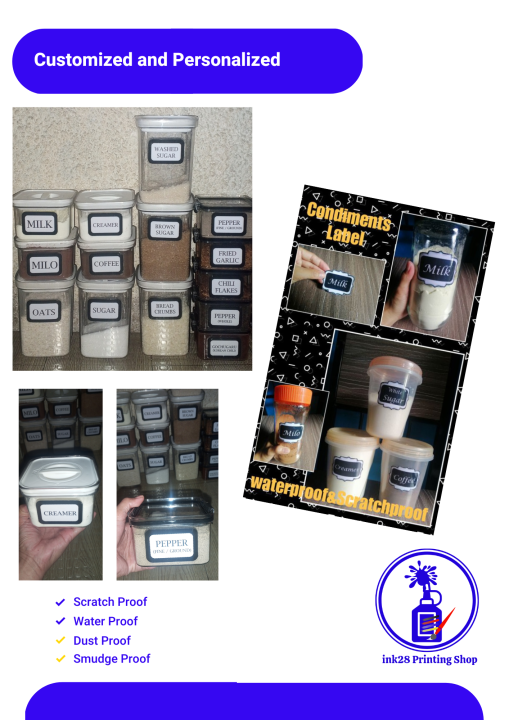 Condiments Label Sticker Personalized | Lazada PH