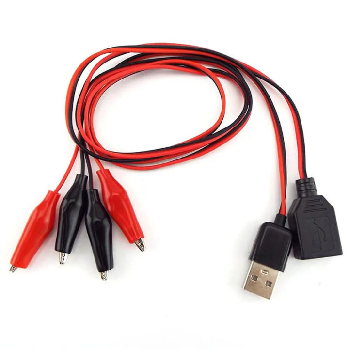 60cm Alligator Test Clips Clamp to USB Male female Connector cable ...