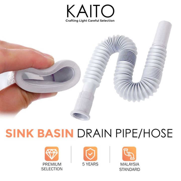 Universal PVC Flexible Kitchen Basin Strainer Sink Extension Drain Hose ...
