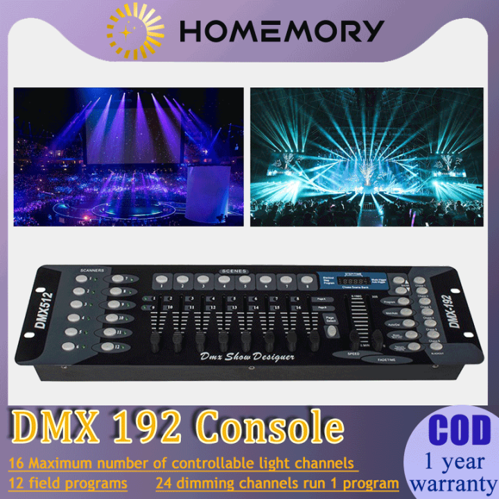 Homemory DMX Controller 192 Channel DMX 512 Stage Light Controller DJ Equipment Console Disco ...
