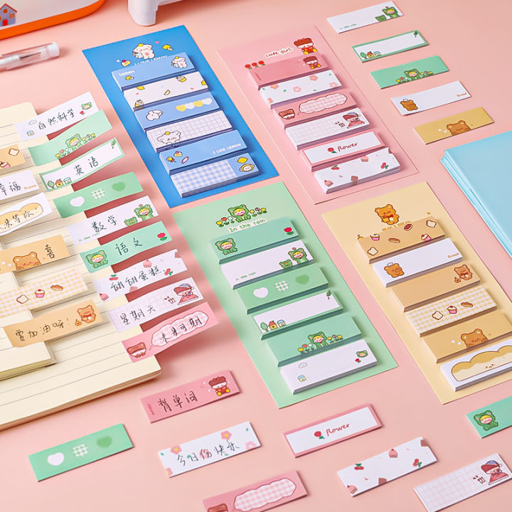 Cartoon Girl Index Sticker Student Cute Instruction Sticky Note ...
