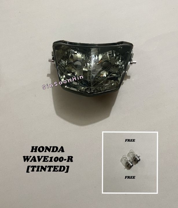 Honda WAVE100-R WAVE100R Head Lamp - Tinted [FREE BULB] | Lazada