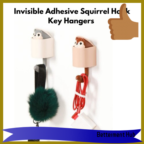 Adhesive Hook Key Hangers Invisible Squirrel Cute Hanger Key Hook ...