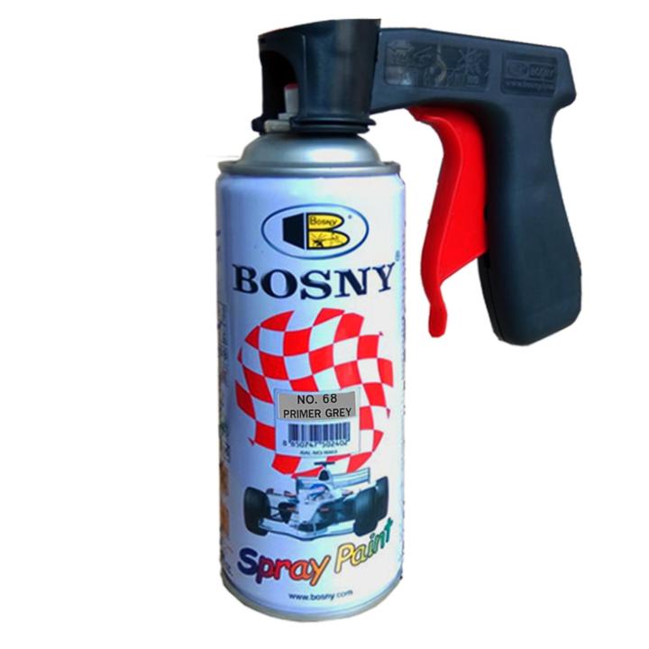 Bosny Primer Grey No 68 Spray Paint with Gun Attachement. | Lazada PH