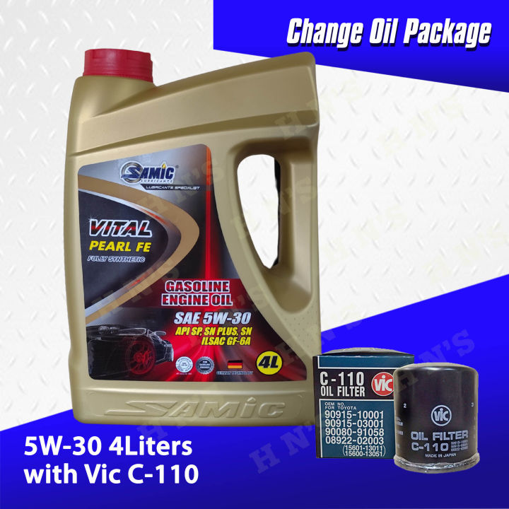 Samic Vital Pearl FE SAE 5W-30 Fully Synthetic Oil Change Package for ...