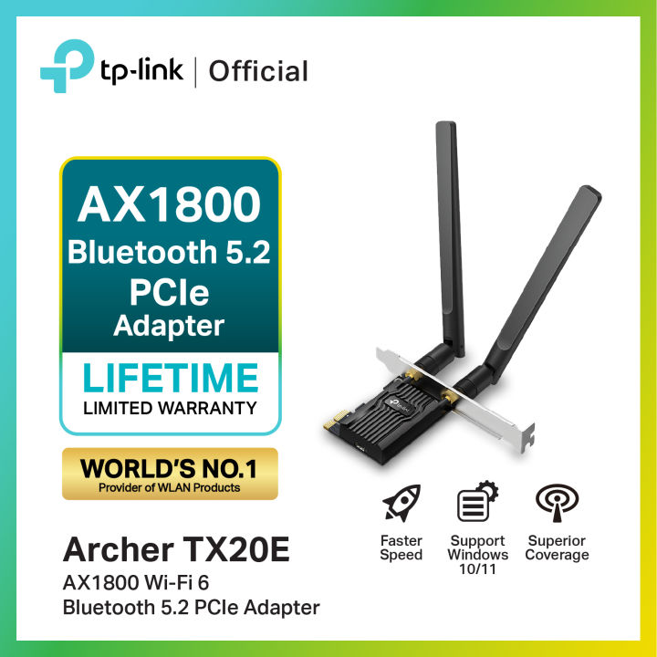 TP-Link Archer TX20E AX1800 Wi-Fi 6 Bluetooth 5.2 PCIe Adapter ตัวรับ ...