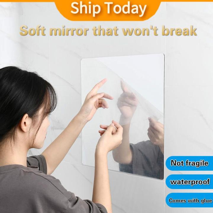 15cm/20cm/30cm Mirror Wall Bathroom Mirror Stickers Not Break Adhesive ...