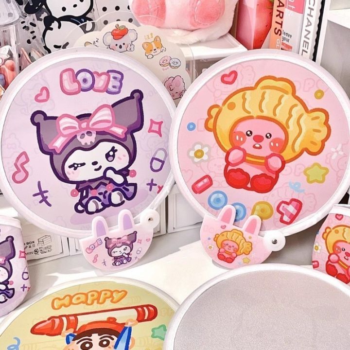 Sanrio Folding Hand Fan Cartoon Selfie Reflector Kawaii Kuromi Hello ...