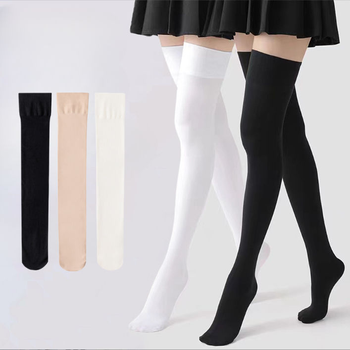 COD Women Velvet Elastic Long Tube Stocking Over Knee Non-slip Tights ...