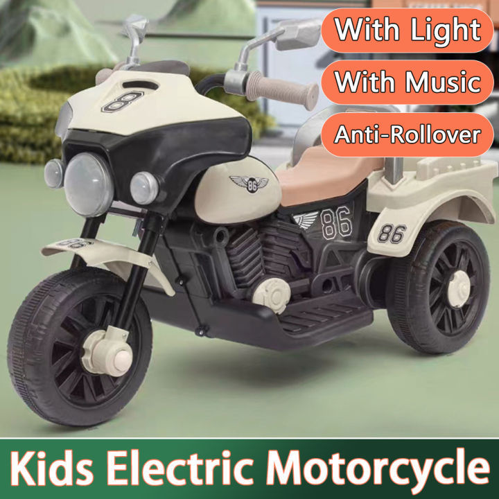 Kids Electric Motorcycle With Music & Lights Motor Rechargeable Ride On ...
