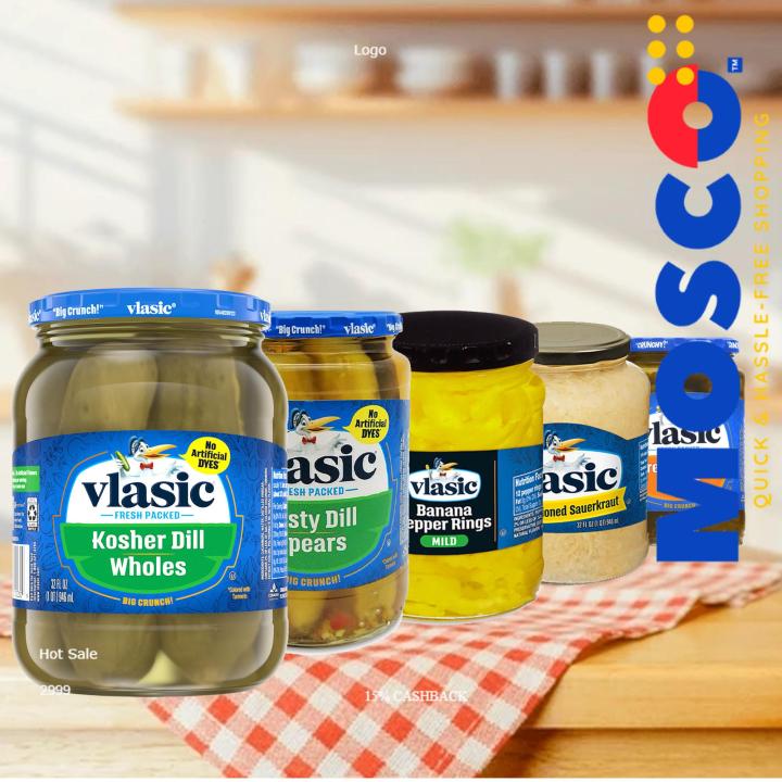 Vlasic Zesty Dill Spears Whole Bread & Butter Mild Banana Old Fashioned ...