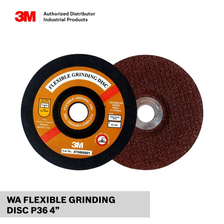 3M FLEXIBLE GRINDING DISC WA GRIT36 4INCHES | Lazada PH