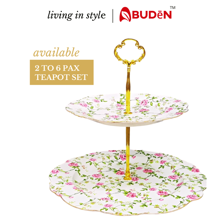 Porcelain Dessert Tray 2 Tier English Style 3 Tier Dessert Tray ...