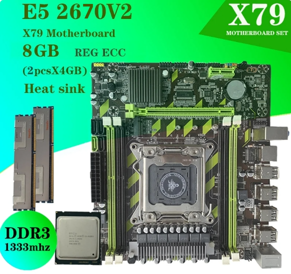 X79 motherboard memory CPU kit combination Xeon E5 2670 V2 processor CPU Server REG ECC DDR3 RAM ...