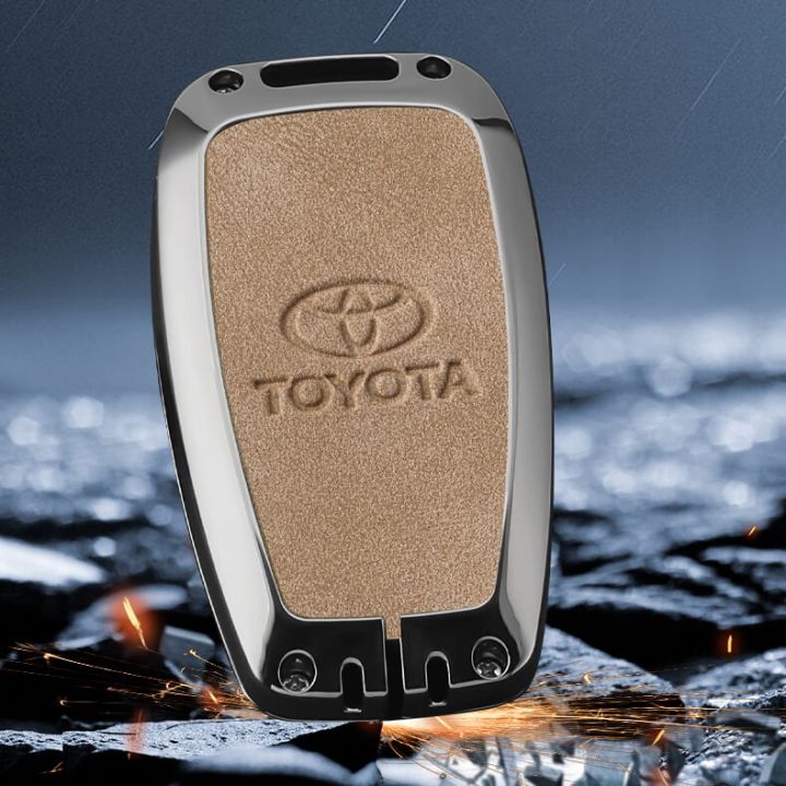 Zinc Alloy Leather Matte Car Key Case Cover for Toyota Fortuner Hilux ...