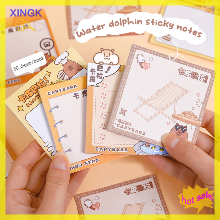 XINGK สมุดโน้ตติดรูปสัตว์การ์ตูนน่ารักสุดสร้างสรรค์50แผ่นกระดาษโน้ต ...