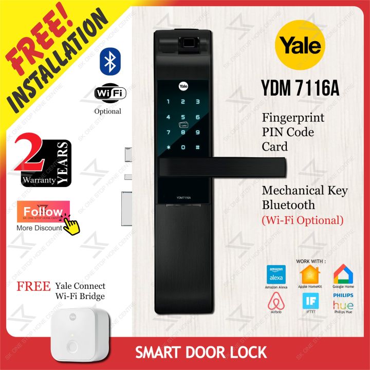 YALE YDM7116A Smart Door Lock (FREE Yale Connect Wi-Fi Bridge) YDM 7116 ...