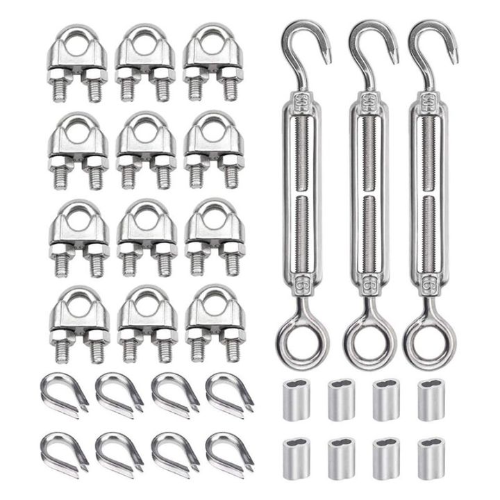 Turnbuckle Wire Rope Tension 304 Stainless Steel Wire Rope Cable Clip ...