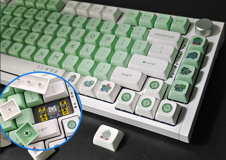 Pokemon Bulbasaur Keycaps 135 Kesys XDA Profile PBT Sublimation For ...