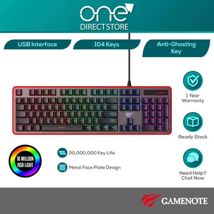 GAMENOTE KB870L Backlit Mechanical Gaming Keyboard | Lazada