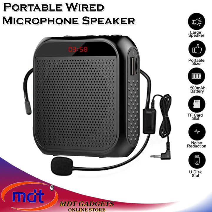Portable Wired Microphone Voice Amplifier Speaker for Teaching Back In ...