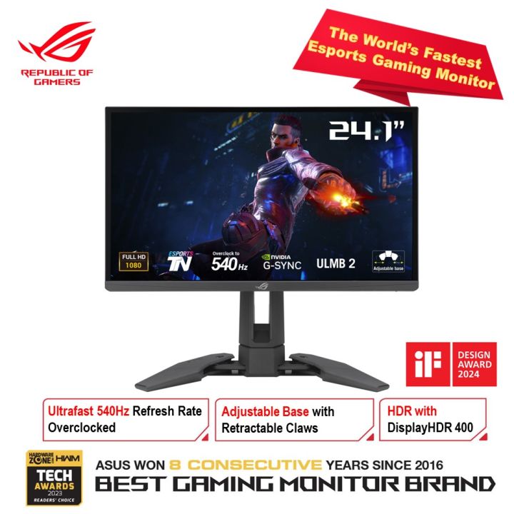 ROG Swift Pro PG248QP NVIDIA G-SYNC esports gaming monitor 24.1-inch ...