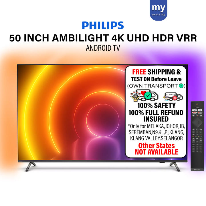 Philips 50 Inch 4K UHD HDR Ambilight Android TV 50PUT8516 | Lazada