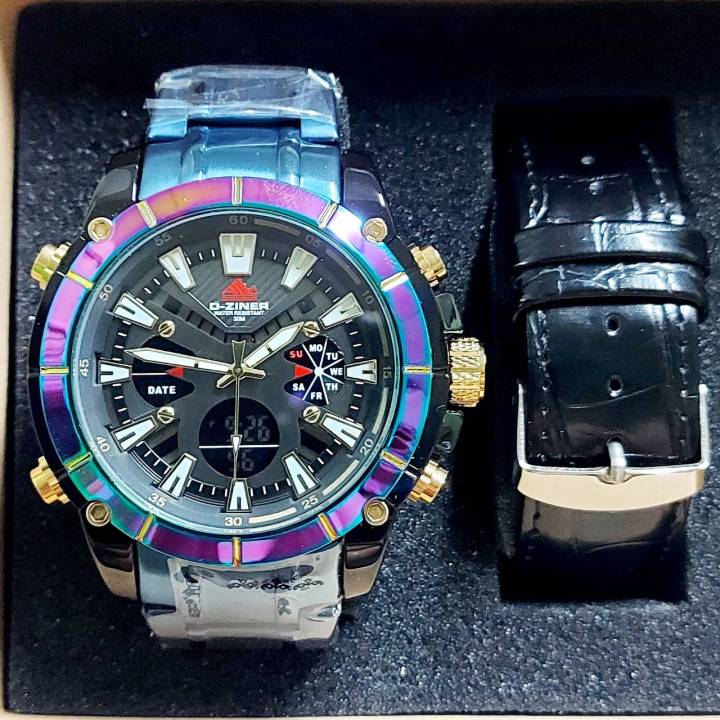 รุ่นพิเศษ!!!D-ZINER นาฬิกาข้อมือชาย ระบบQuartz-Analog,Digital (Hybrid ...