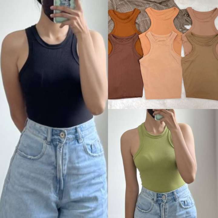 Women's HALTER KNITTED CROPTOP TRENDY / fit XS to semi medium body ...