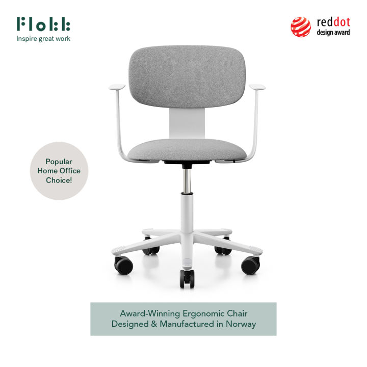 HÅG Tion 2160 - Ergonomic Office Chair by Flokk - White Plastic Back ...