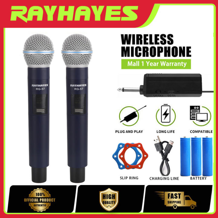 Professional wireless microphone UHF rechargeable Videoke speaker ...