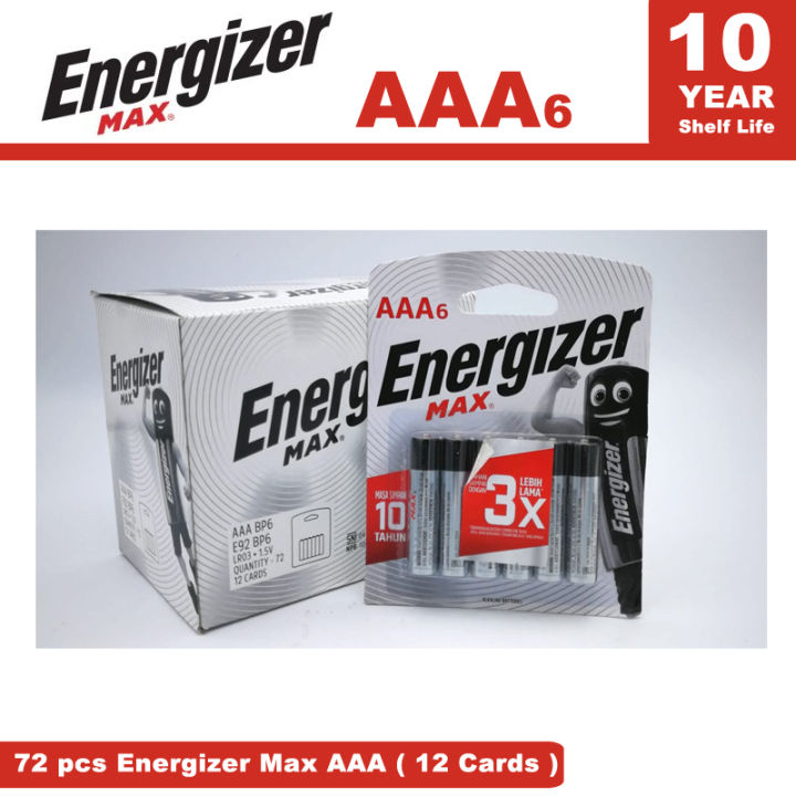 Energizer Max AAA (3A) Alkaline Battery - 1 Box (72pcs) | Lazada Singapore