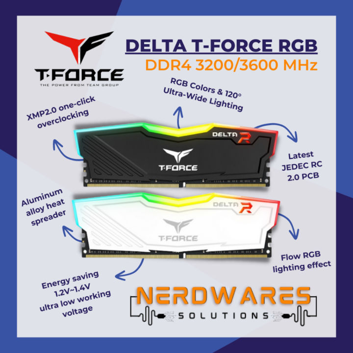 Teamgroup T-Force Delta RGB DDR4 3200mhz 3600mhz RAM Gaming Memory ...