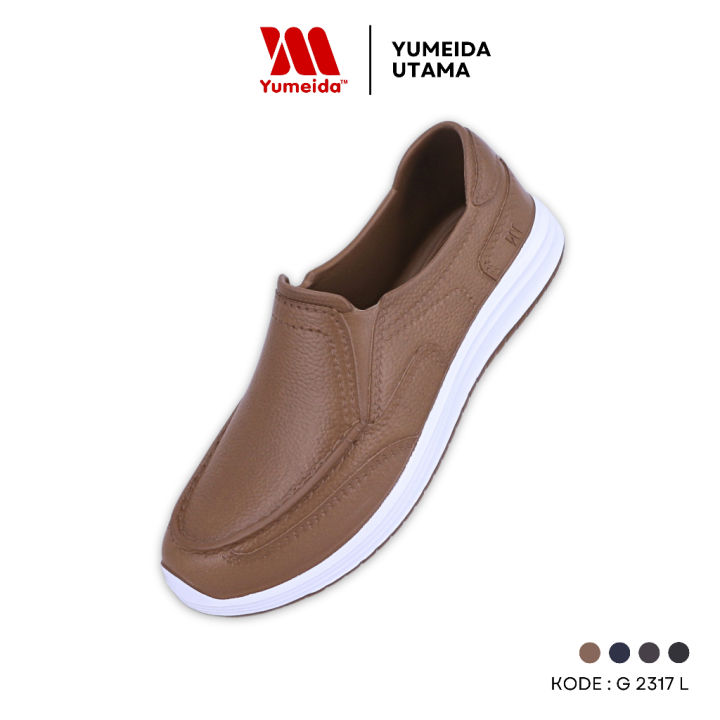 AR Yumeida Sepatu Pria - Slip On Laki-Laki Karet - G-2317 L | Lazada ...