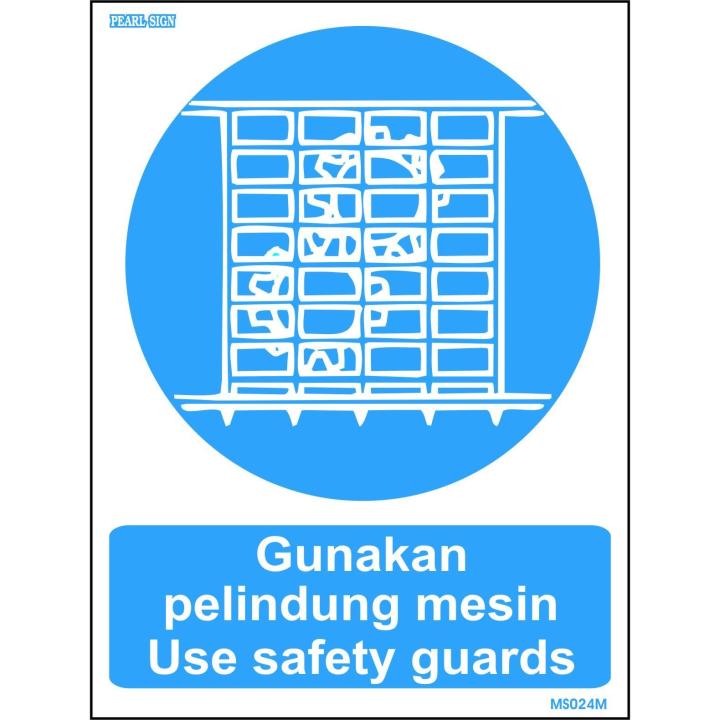 Mandatory Safety Sign Use Safety Guards STICKER (300 X 400MM).2PCS/PKT ...