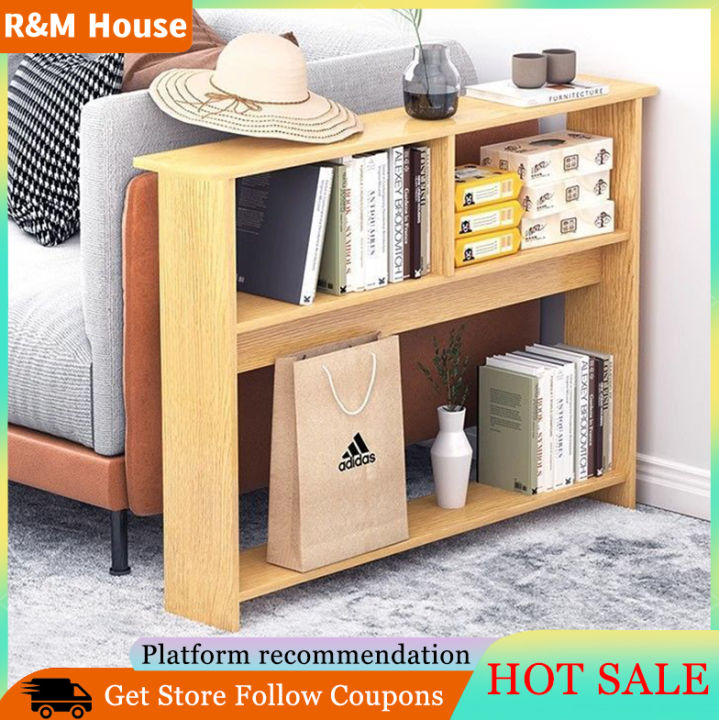 Bedside Table Side Cabinet Wooden Shelf Bedroom Storage rack Long Side ...
