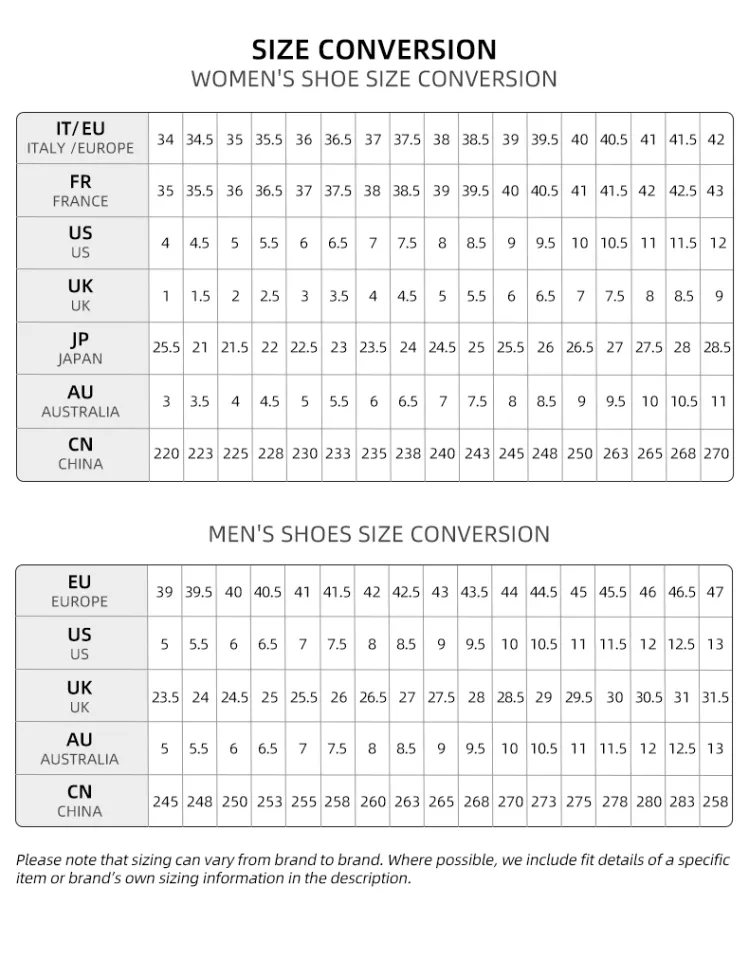 Feiyue Size Conversion Chart on Sale | www.simpleplanning.net
