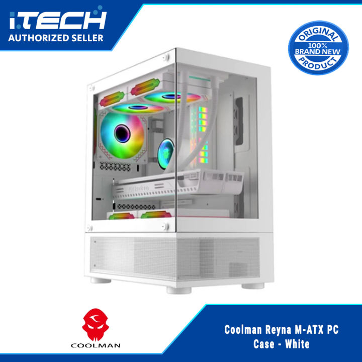 Coolman Reyna M-ATX PC Case - White | Lazada PH