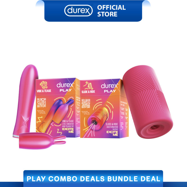 [Toy - Play Combo deals] Durex Play Vibe & Tease 2 in 1 Vibrator + Durex Play Slide & Ride ...