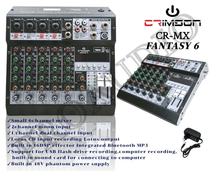 MIXER AUDIO CRIMSON CR MX FANTASY 6 FANTASY-6 ORIGINAL 6 CHANNEL | Lazada Indonesia