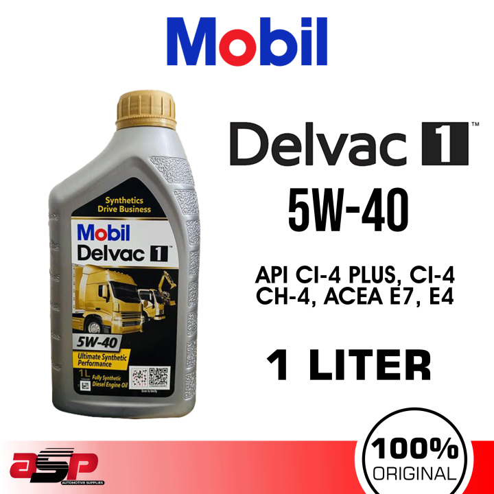 MOBIL 5W-40 Delvac 1 Fully Synthetic Diesel Oil 1 Liter | Lazada PH