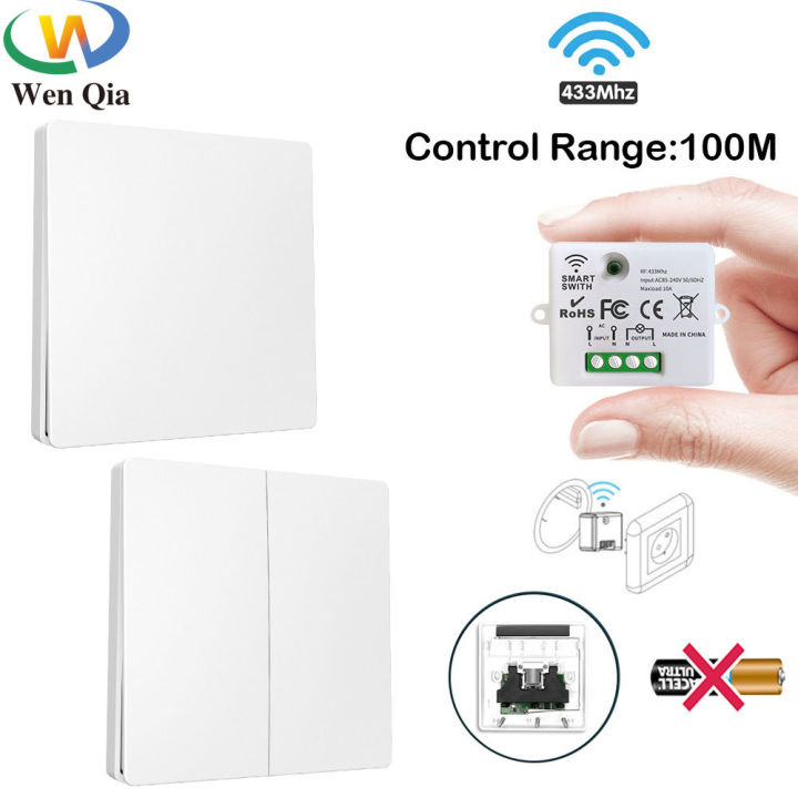 Wireless Smart Light Switch Self Power Push Button Switch No Need ...